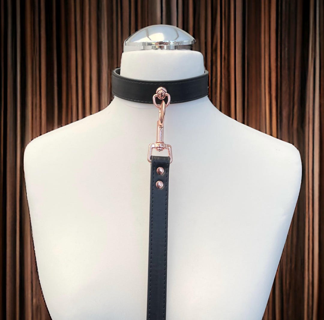 Quality Leather Choker Collars and Leash Set I Custom Collar Stitched ...