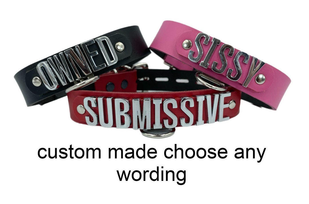Bdsm Custom Bondage Sub Locking Choker Collar I Choose Your Own Word I ...