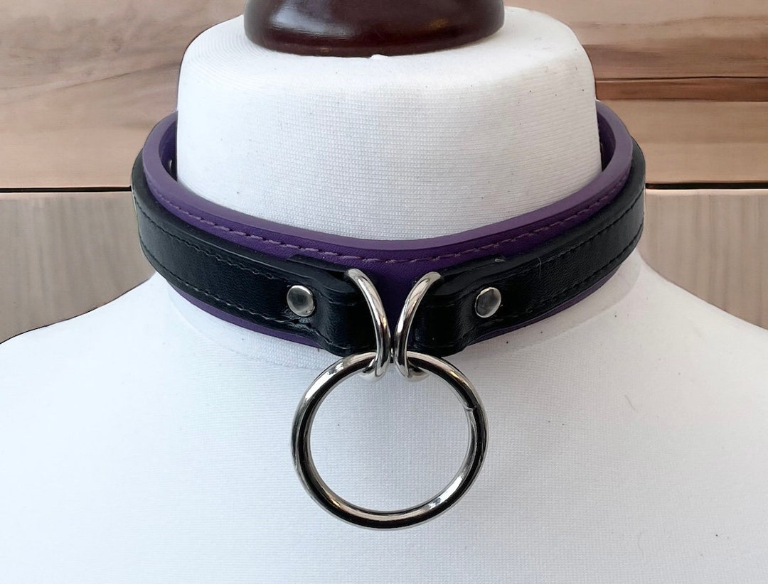 Leather Choker Collar Vegan Leather Layered Custom Collar With 30mm O ...