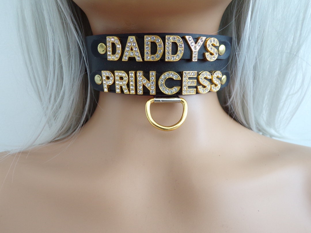 Lockable Daddys Princess Bondage Collar 35mm Wide With 12mm - Etsy