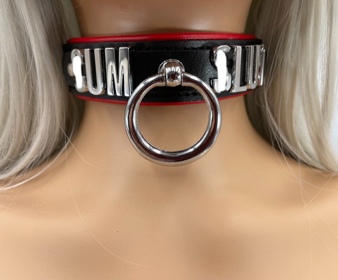 Genuine Leather Choker Collar Locking Collar I Choose Your Word I 30mm ...