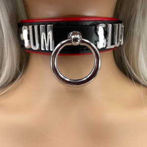 Genuine Leather Choker Collar Locking Collar I Choose Your Word I 30mm ...