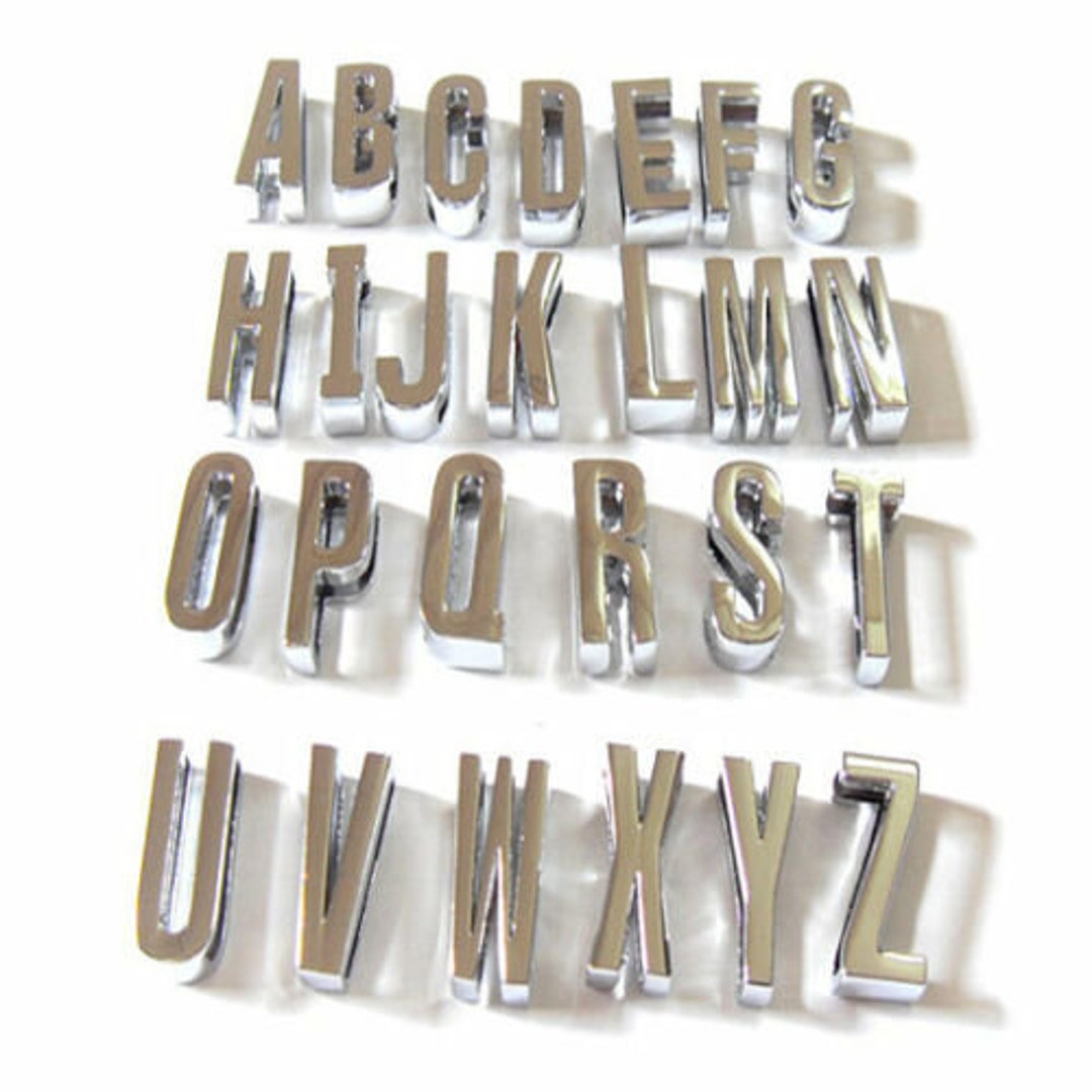 10 X 18mm Chrome Slide Letters..high Quality 18mm Polished - Etsy