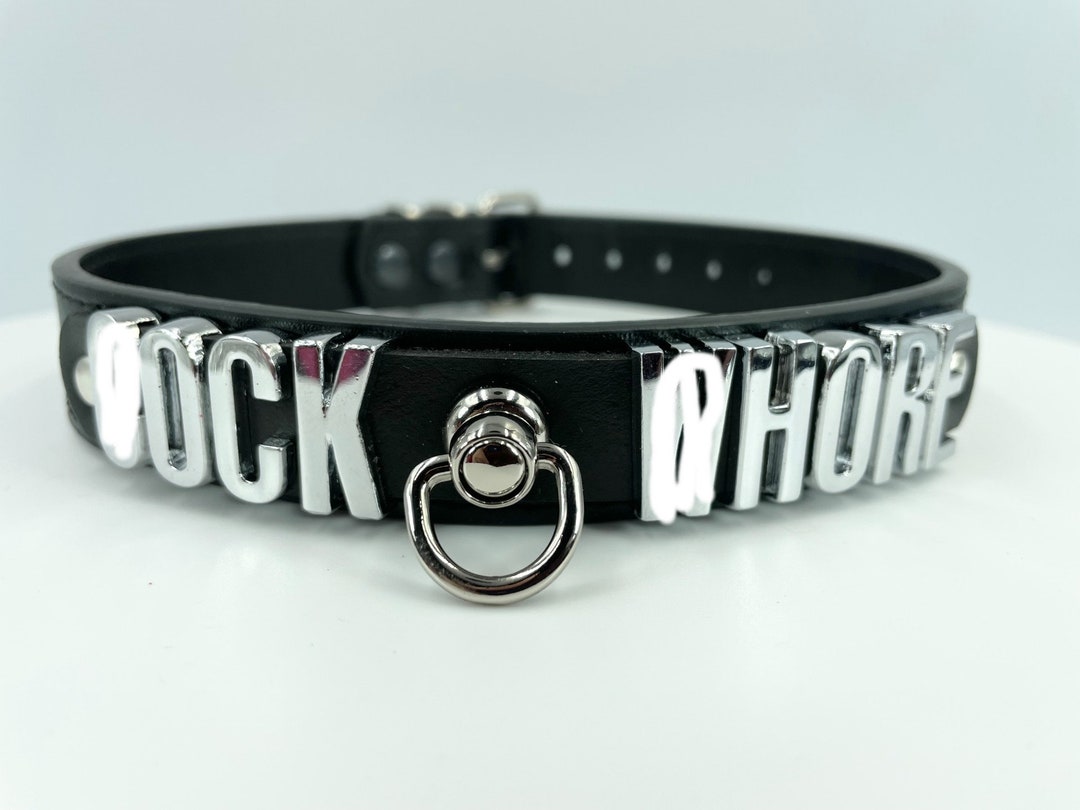 Bdsm Sub Collar I Choose Your Wording I Leather Choker Gear 24mm Wide ...