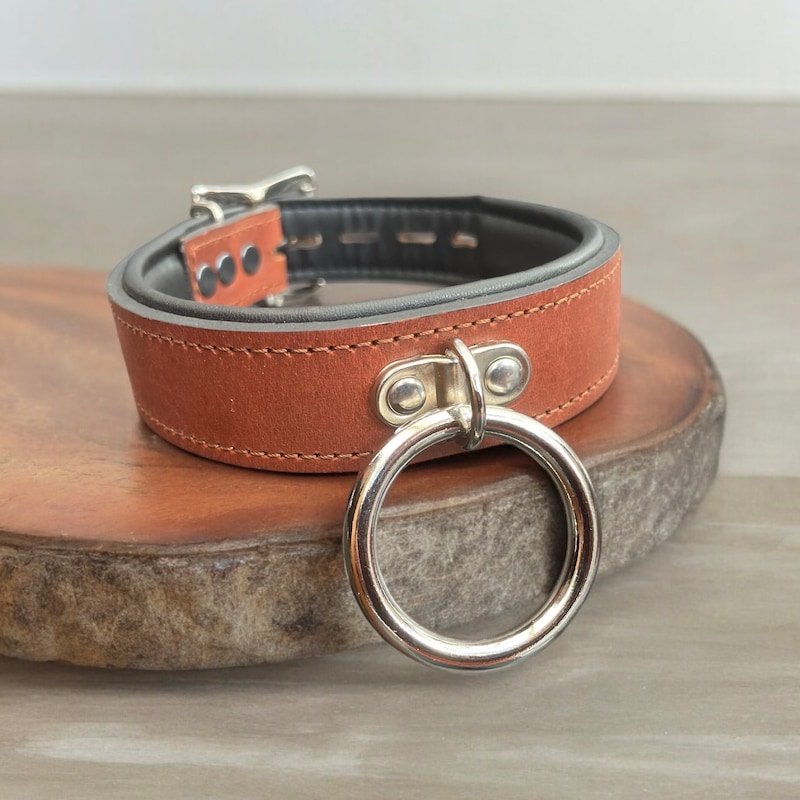 Brown Leather Collar - Etsy