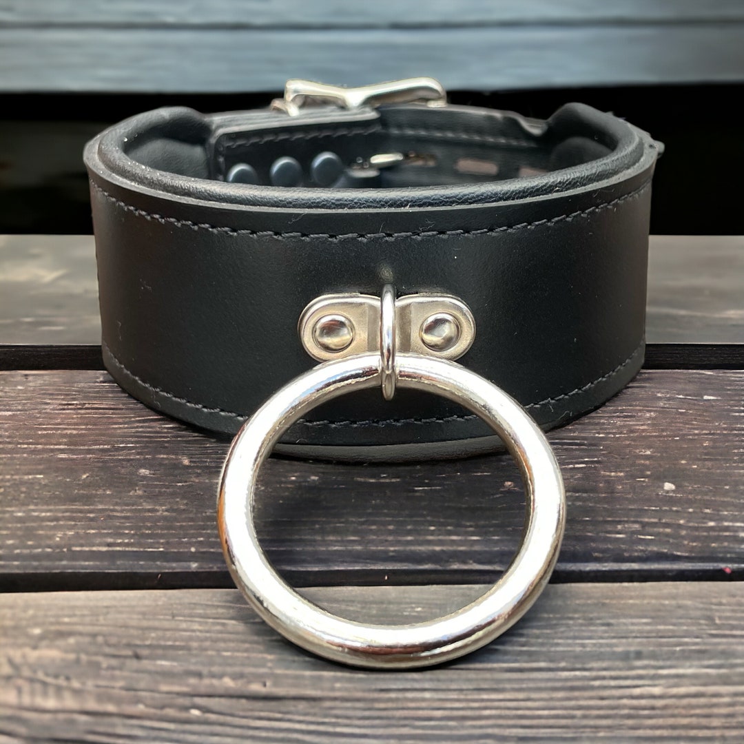 Real Leather Choker 40mm O Ring I Custom Made Collar Padded Leather ...