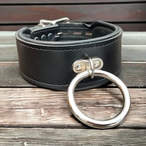 Real Leather Choker 40mm O Ring I Custom Made Collar Padded Leather ...