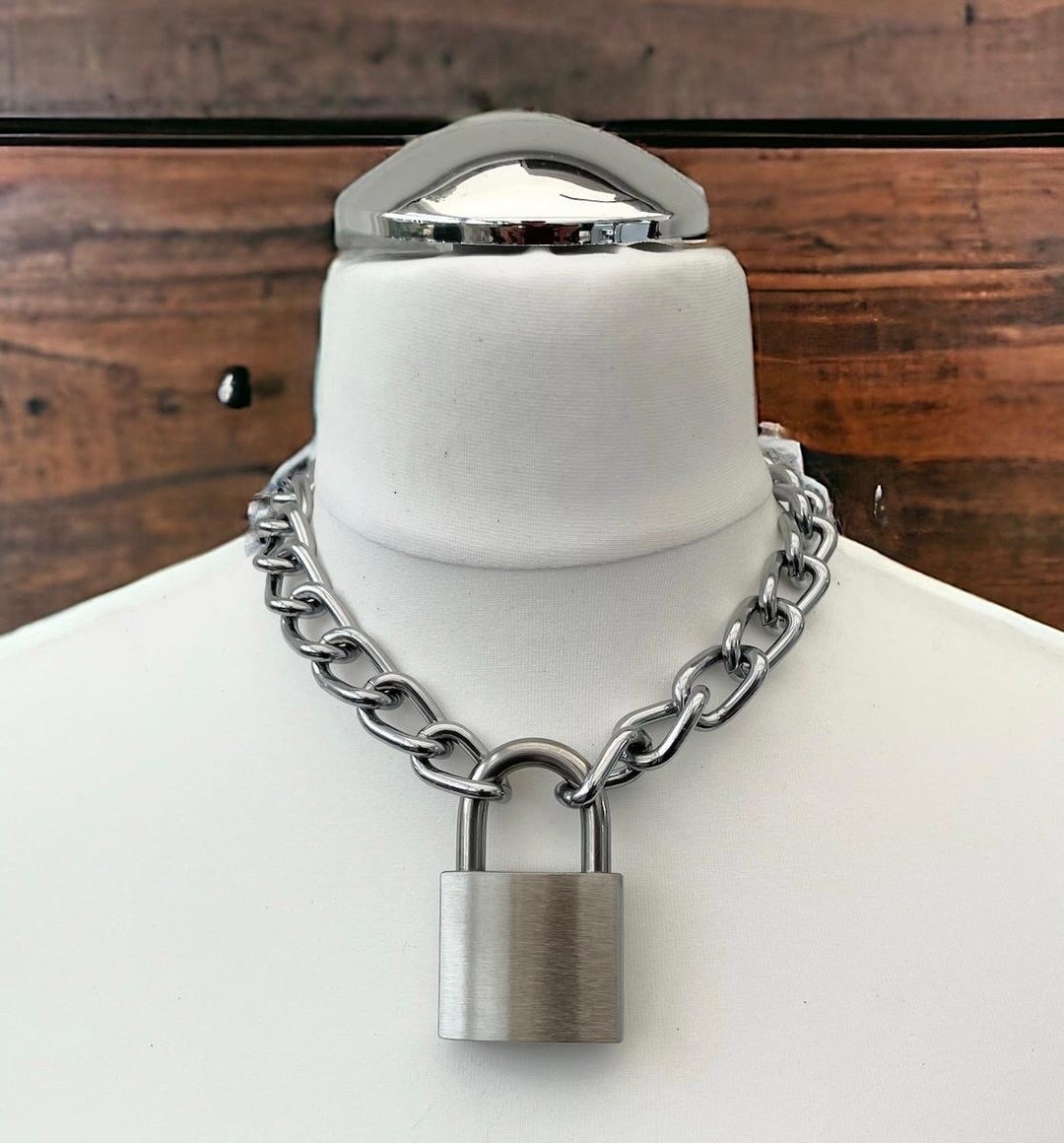 Chain and Padlock Choker With Stainless Steel Padlock 40mm | Chain ...