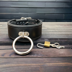 Real Leather Choker 40mm O Ring I Custom Made Collar Padded Leather ...