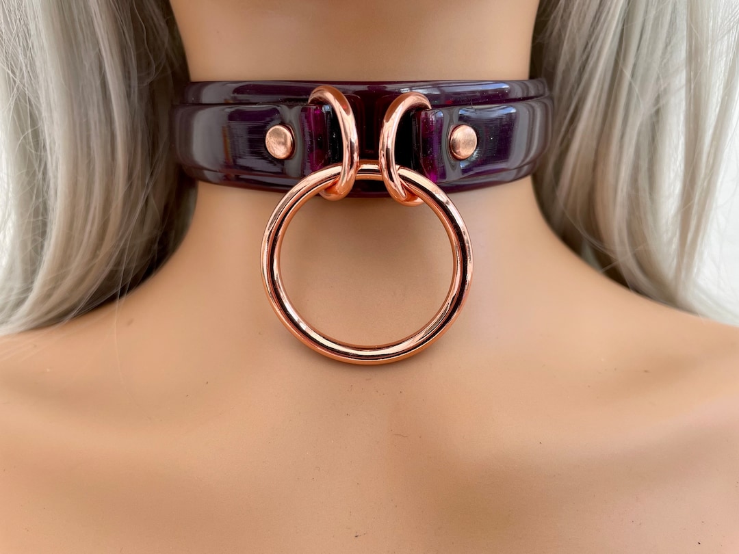 Custom Choker Locking Collar, 24mm Wide With Rose Gold Hardware, Pink ...