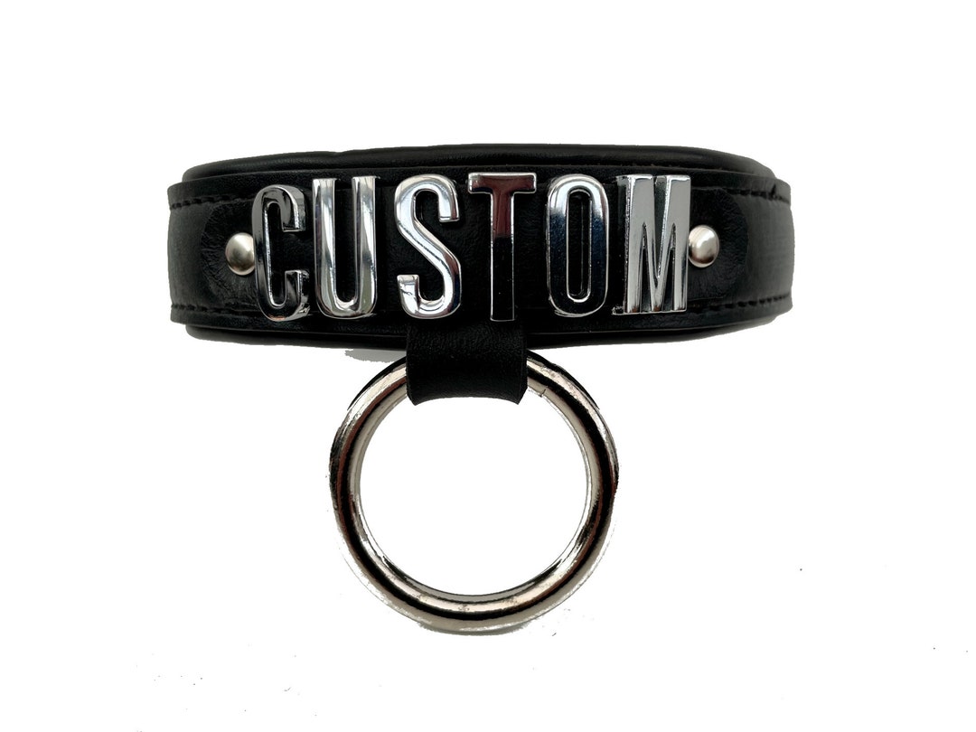 Genuine Leather Collar With O Ring Custom Made Collar With Letters ...