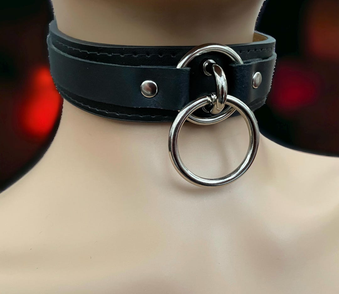 Genuine Leather Choker I Black Leather Layered Collar I 30mm Wide 30mm ...