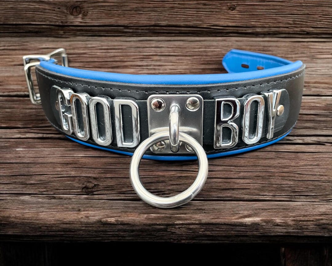 Good Boy Collar L Genuine Leather Collar I Choose Your Words I 50mm ...