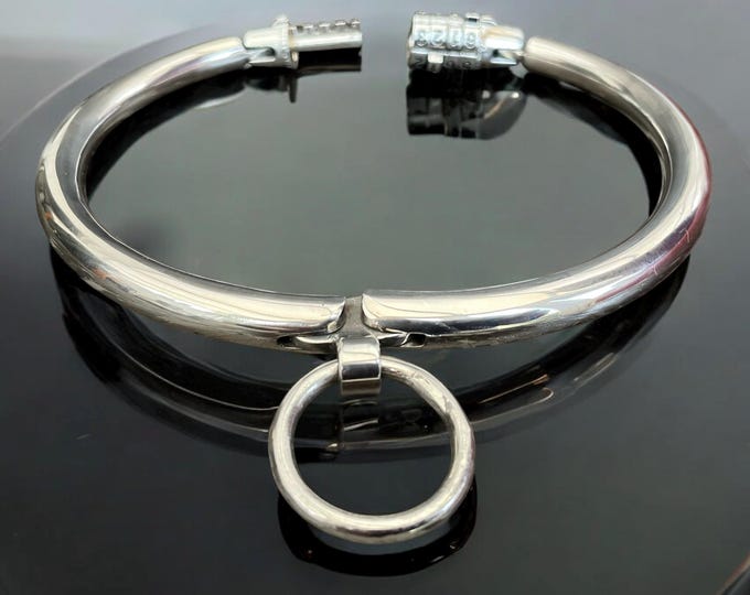 BDSM Silver Stainless Steel Collar, Eternity Collar, Combination ...