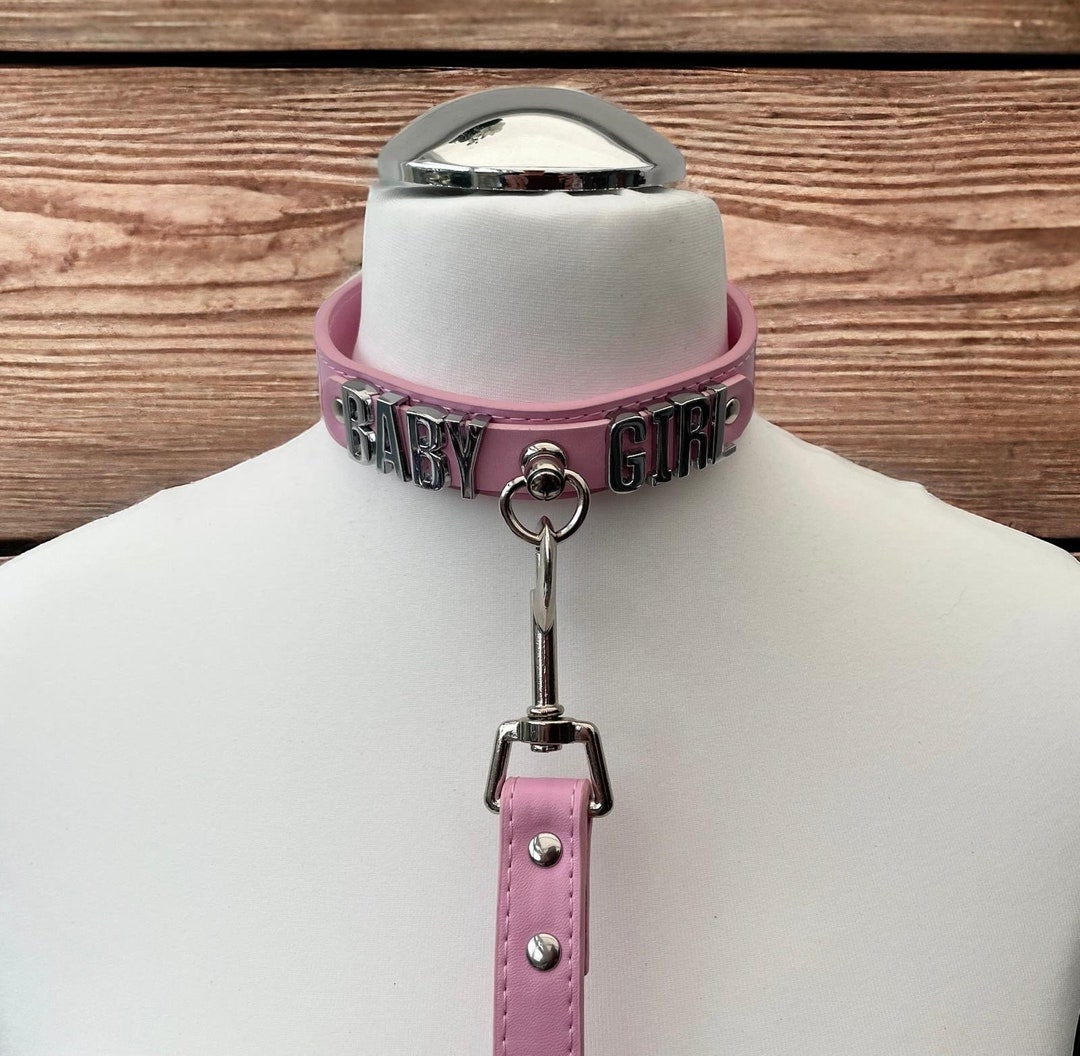 Leather Choker Collar With Matching Lead I Custom Made Faux Leather ...