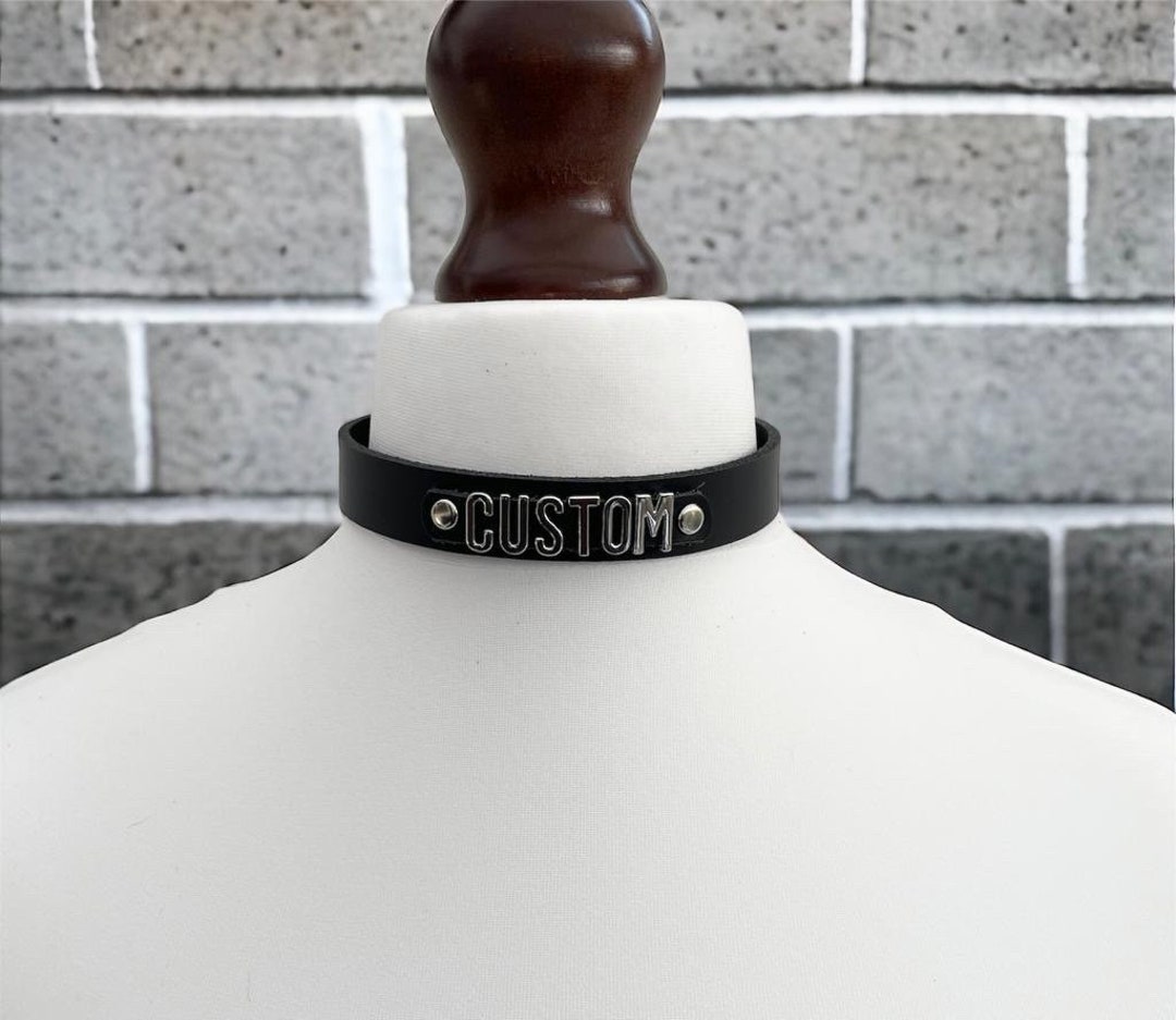 Genuine Leather Choker Collar | Personalized Jewelry I Custom Name I ...