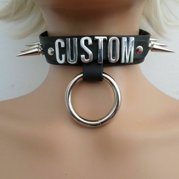 Spiked Real Leather Choker - Etsy