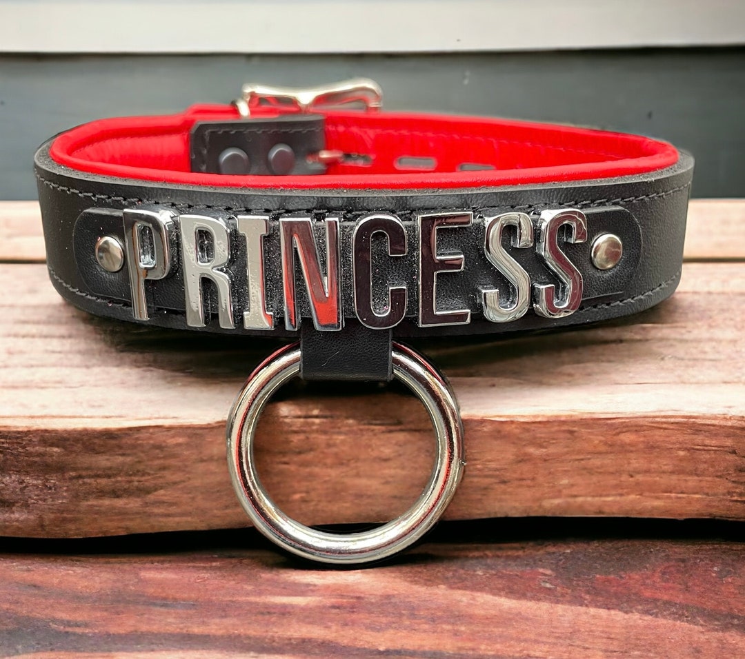 Real Leather Collar Choker Princess Collar With Hanging O Ring I Custom ...