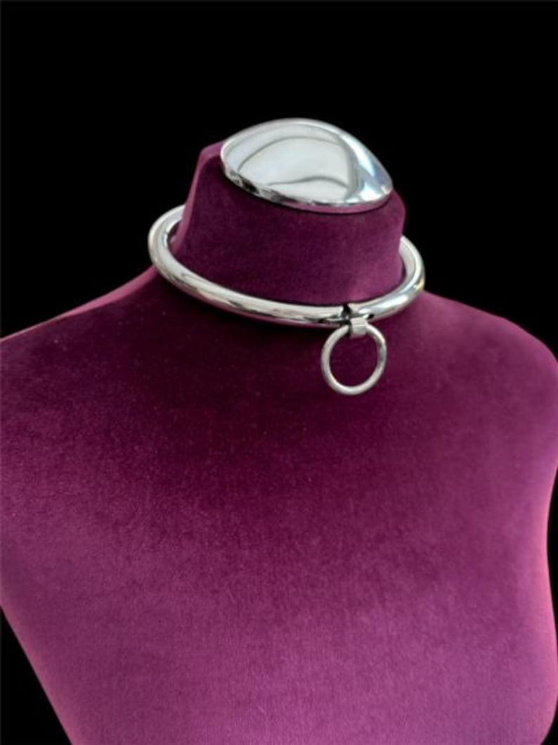 BDSM Silver Stainless Steel Collar, Eternity Collar, Combination ...