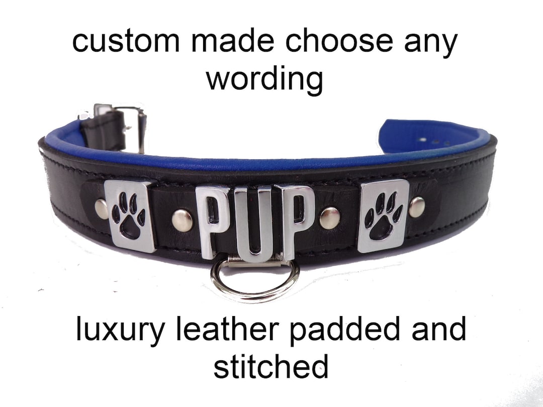 Pup Play Collar Real Leather Collar Choker L Custom Made Puppy Play ...