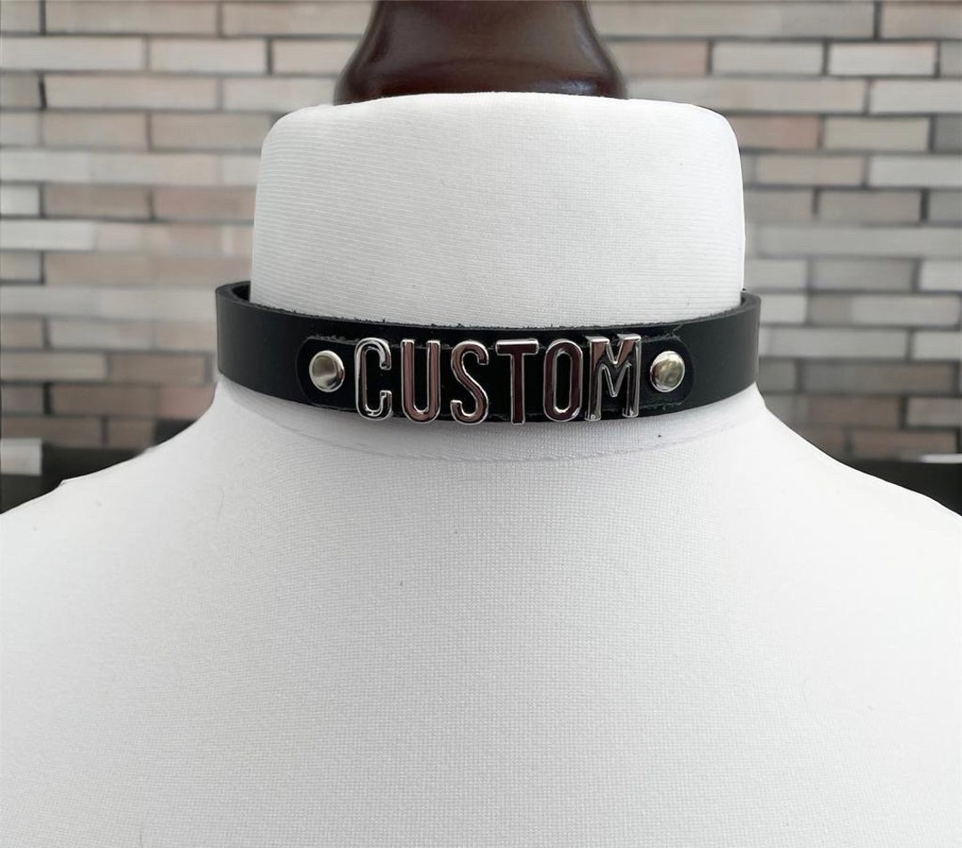 Genuine Leather Choker Collar | Personalized Jewelry I Custom Name I ...