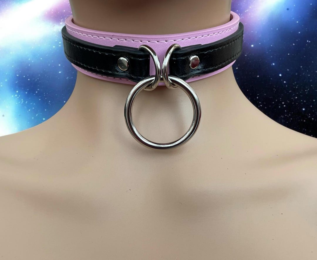 Leather Choker Collar - Vegan Leather Layered Custom Collar With 30mm O ...