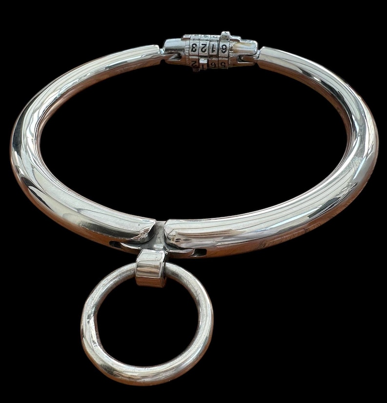 BDSM Silver Stainless Steel Collar, Eternity Collar, Combination ...