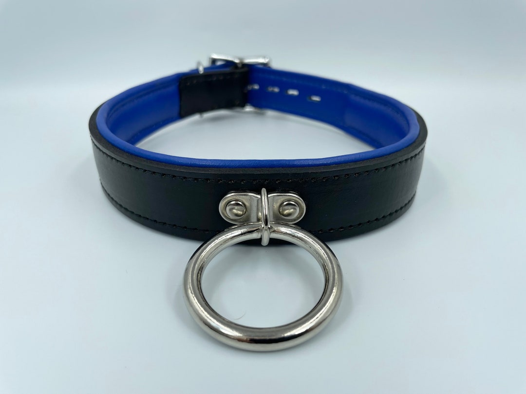 Fetish Bondage Collar 35mm O Ring I Quality Padded Stitched Sub Leather ...
