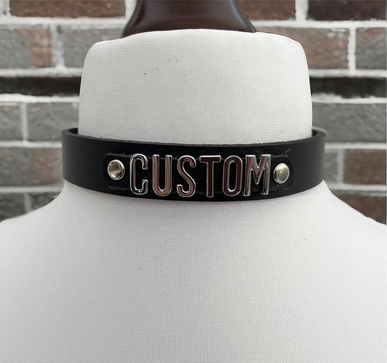 Genuine Leather Choker Collar | Personalized Jewelry I Custom Name I ...