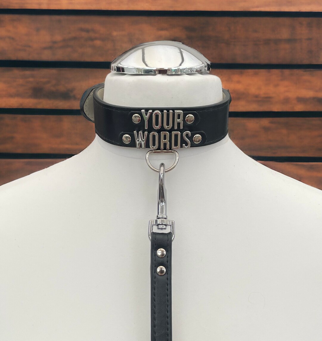 Leather Collar and Lead Set I Choose Your Own Word I Quality Leather ...