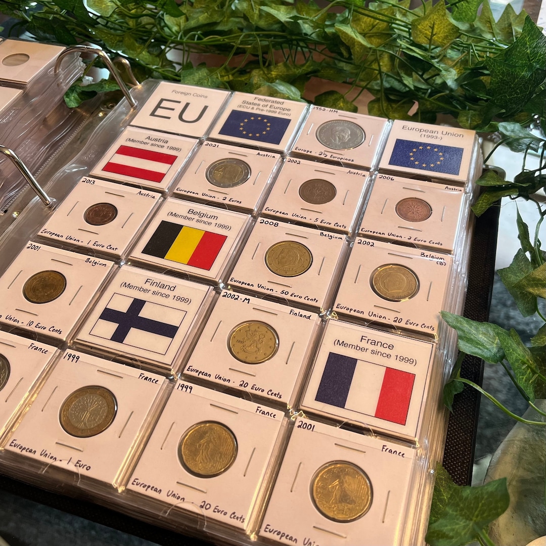 Coin Collection 2x2 Euro Coin Binder Labels / Country Dividers with ...