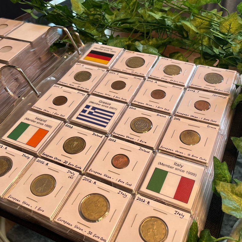 Coin Collection 2x2 Euro Coin Binder Labels / Country Dividers with ...