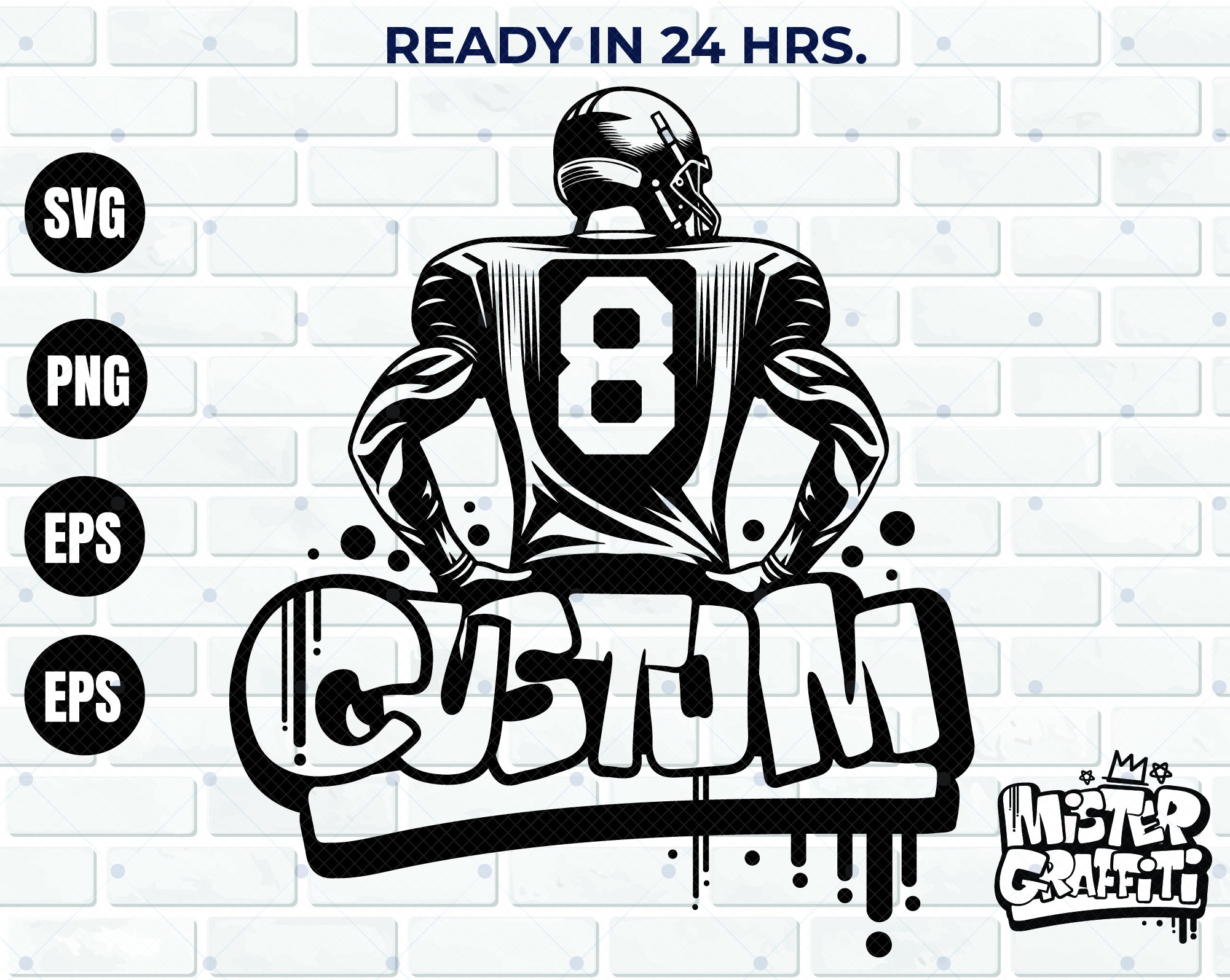 Custom Graffiti Football SVG Personalized Football Art Urban Sports ...