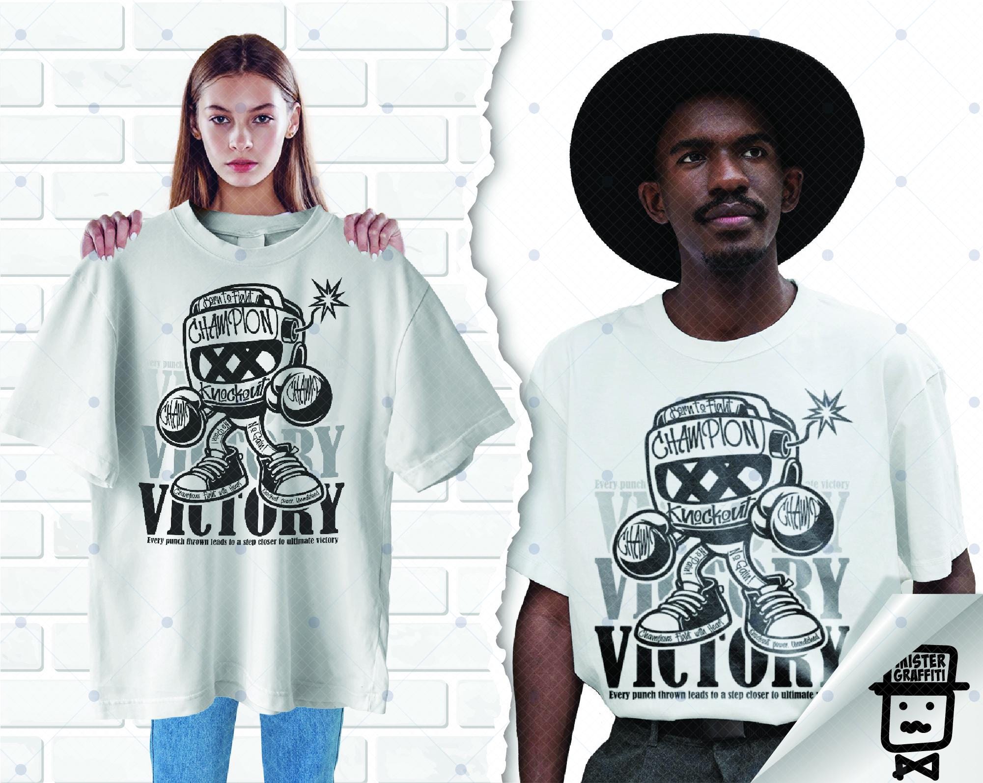 Boxing Boomer Victory SVG, Street Art Graffiti Style, Fun Boxing ...