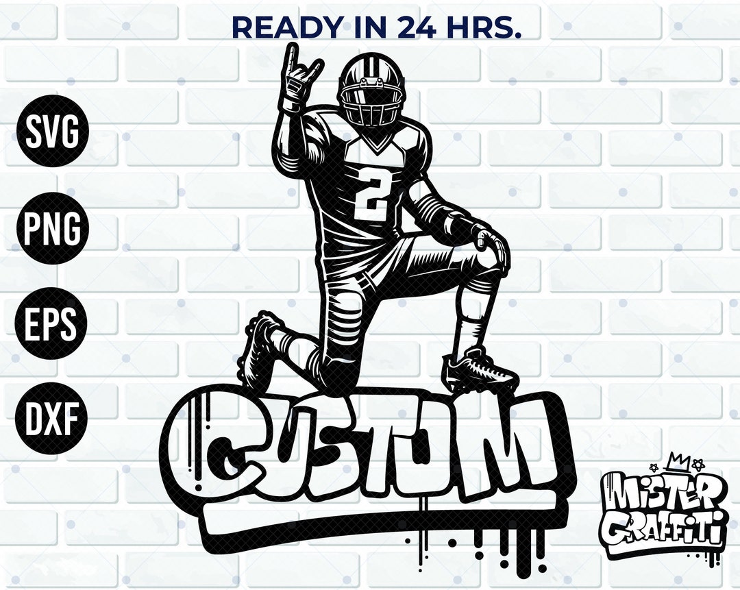 Custom Football SVG, Personalized Sports Fan Design, Football Clipart ...