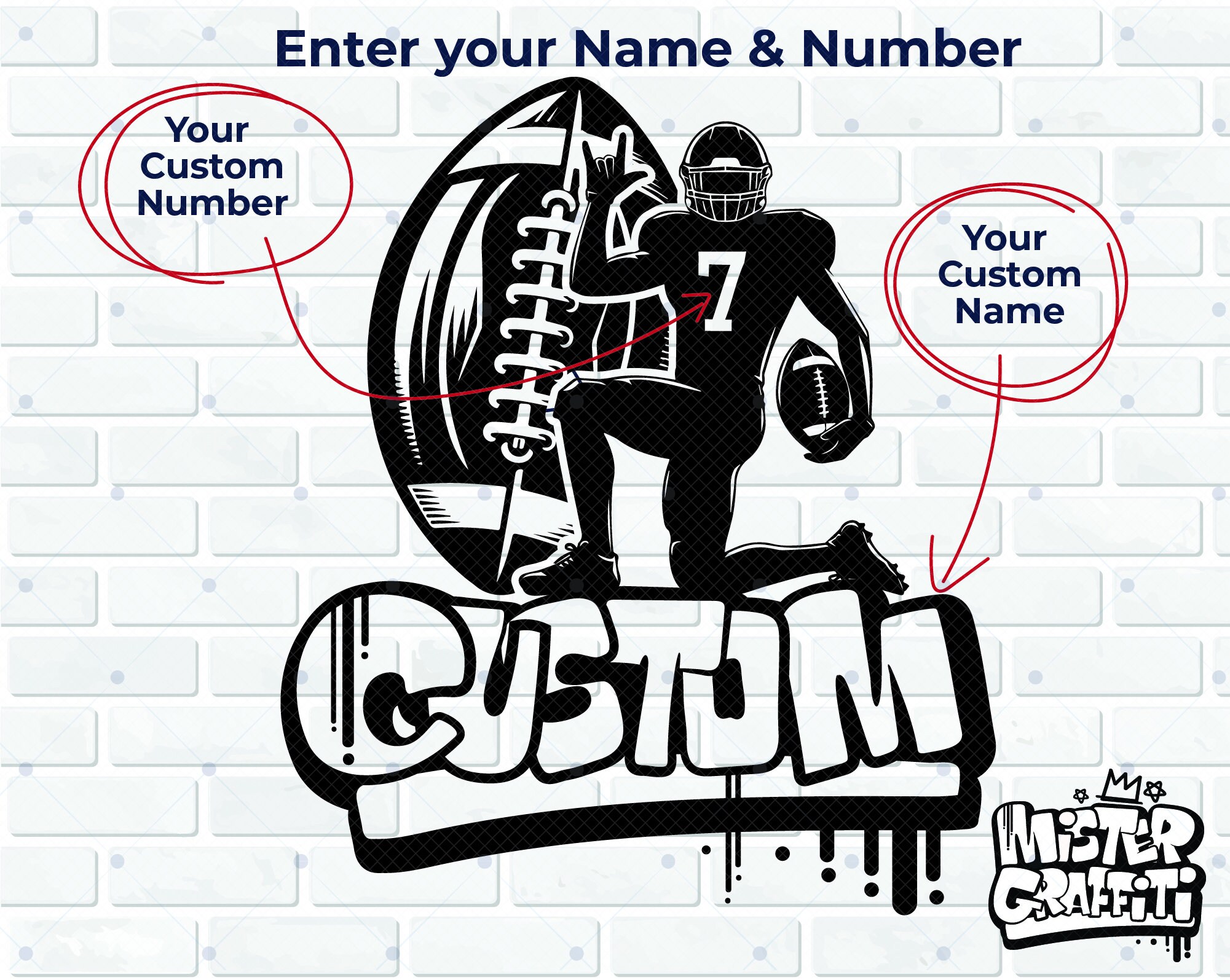 Football SVG, Custom Your Text DIY, Custom Football Svg, American ...