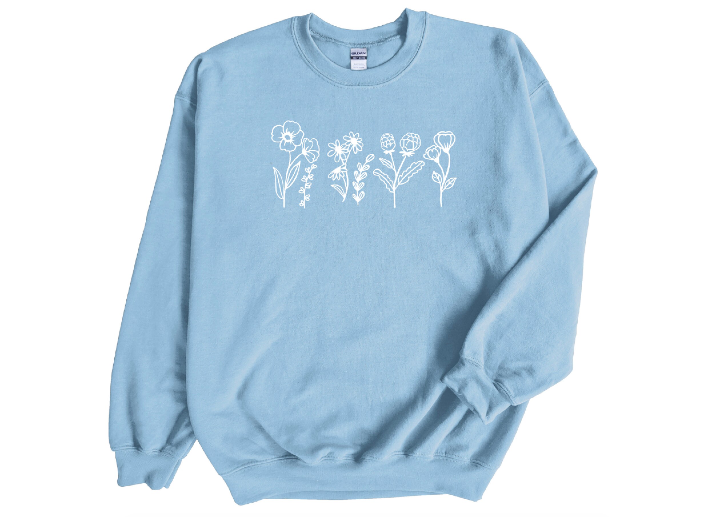 Flower Sweatshirt Floral Sweatshirt Wildflowers Sweatshirt | Etsy