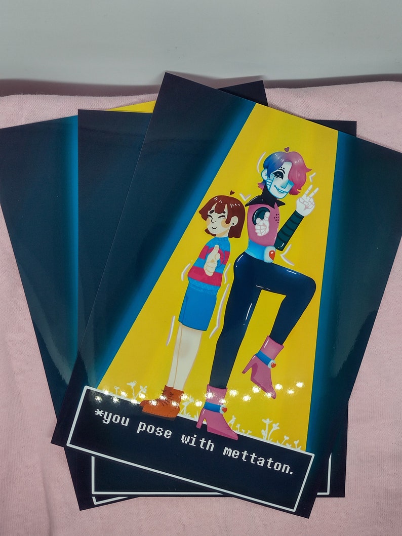 You Pose With Mettaton // Mini Undertale Art Print // 5x7 Print - Etsy