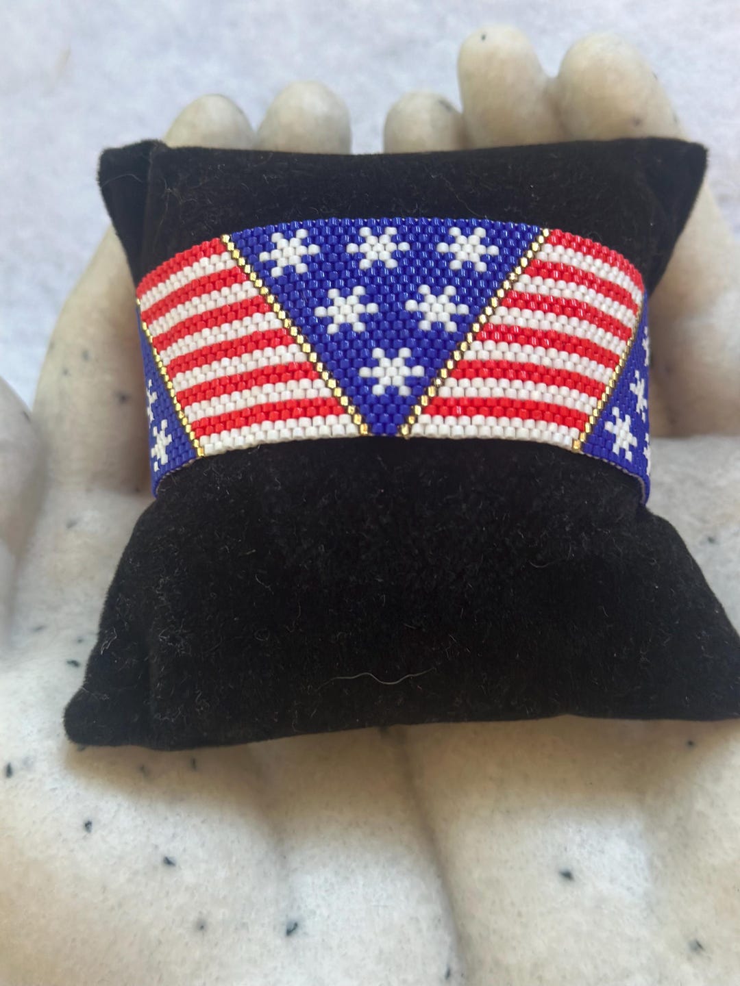 American Flag Beads Bracelet - Etsy
