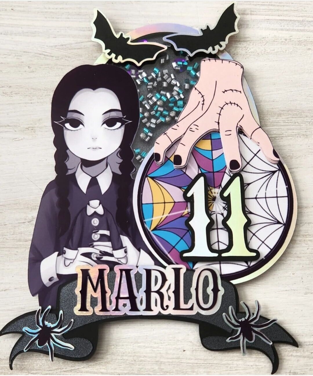 Wednesday Theme Inspired Cake Topper. Halloween Inspired. - Etsy