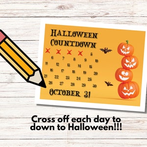 Printable Halloween Countdown Calendar - Etsy