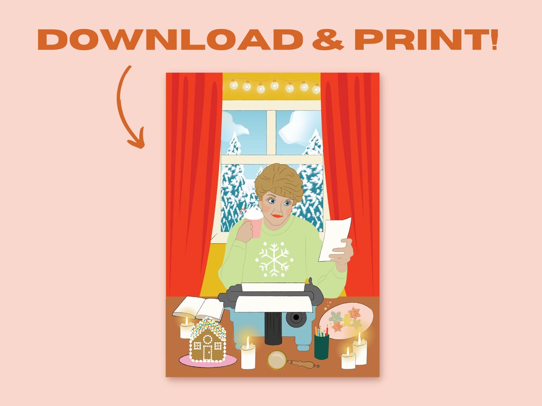 Download jessica Fletcher Writing Printable Greeting Cards Christmas ...