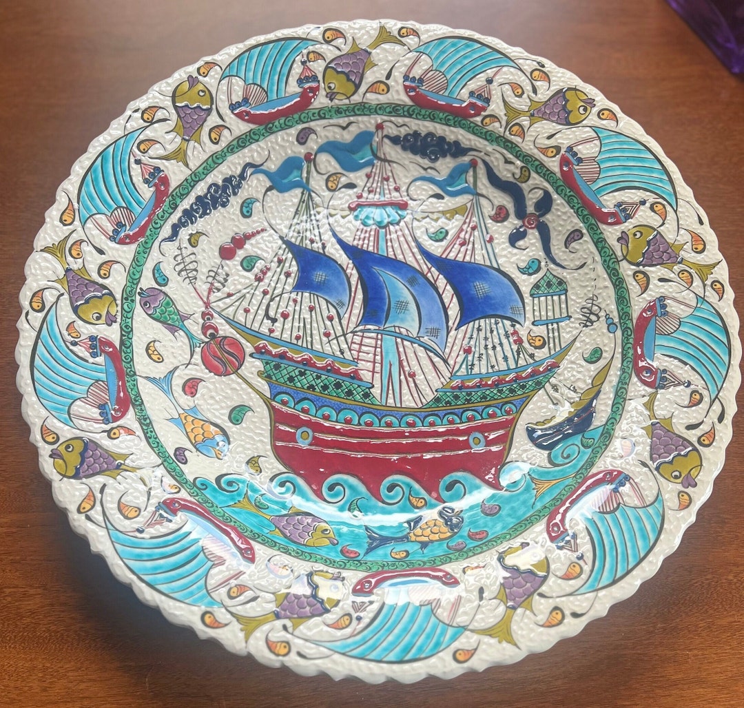 TURKISH HANDMADE PLATE, 20cm/8" Decorative Plate, Ceramic Plates ...