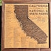 California State Parks Push Pin Map Wooden Travel Tracker Map of the ...