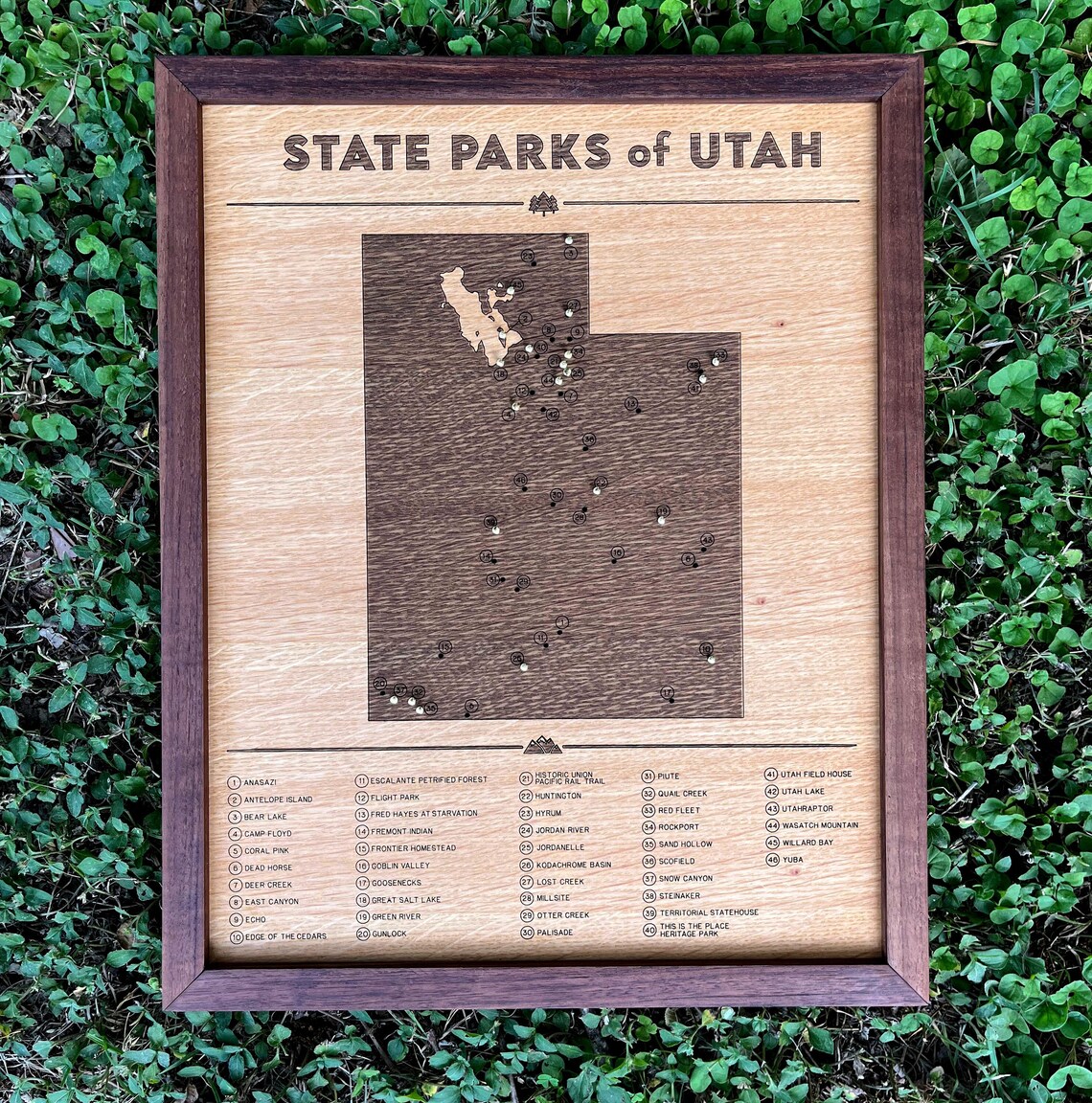 Utah State Parks Push Pin Map; Wooden Travel Tracker Map of the Utah ...