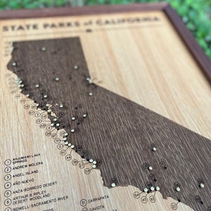 California State Parks Push Pin Map Wooden Travel Tracker Map - Etsy