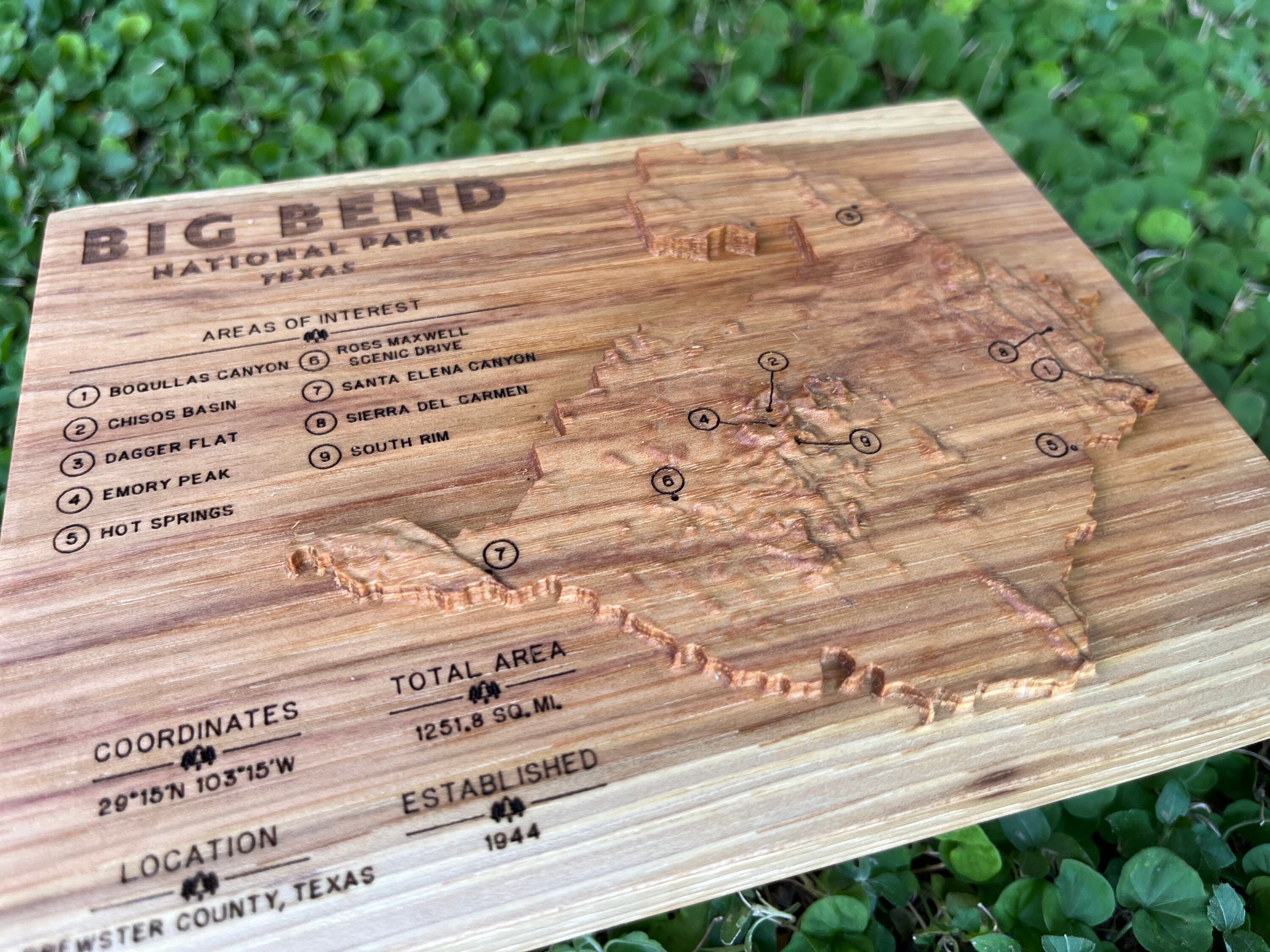 Big Bend National Park Topographic Map, Carved From a Solid Block of ...