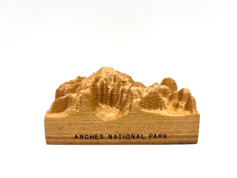 Arches National Park Wood Carving; Solid Wood Topography Souvenir ...
