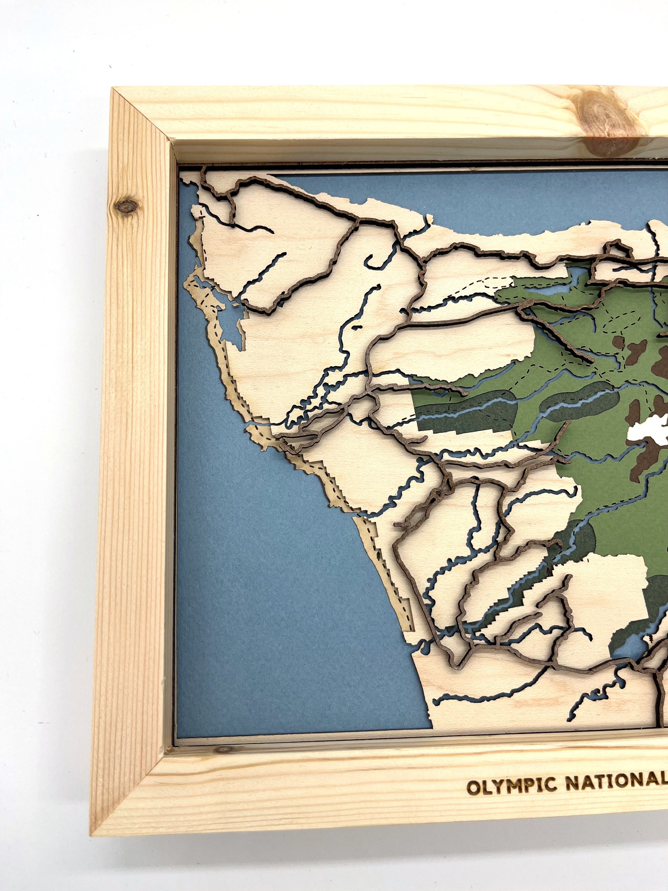 Olympic National Park Map Layered Laser Cut Topographical Map - Etsy