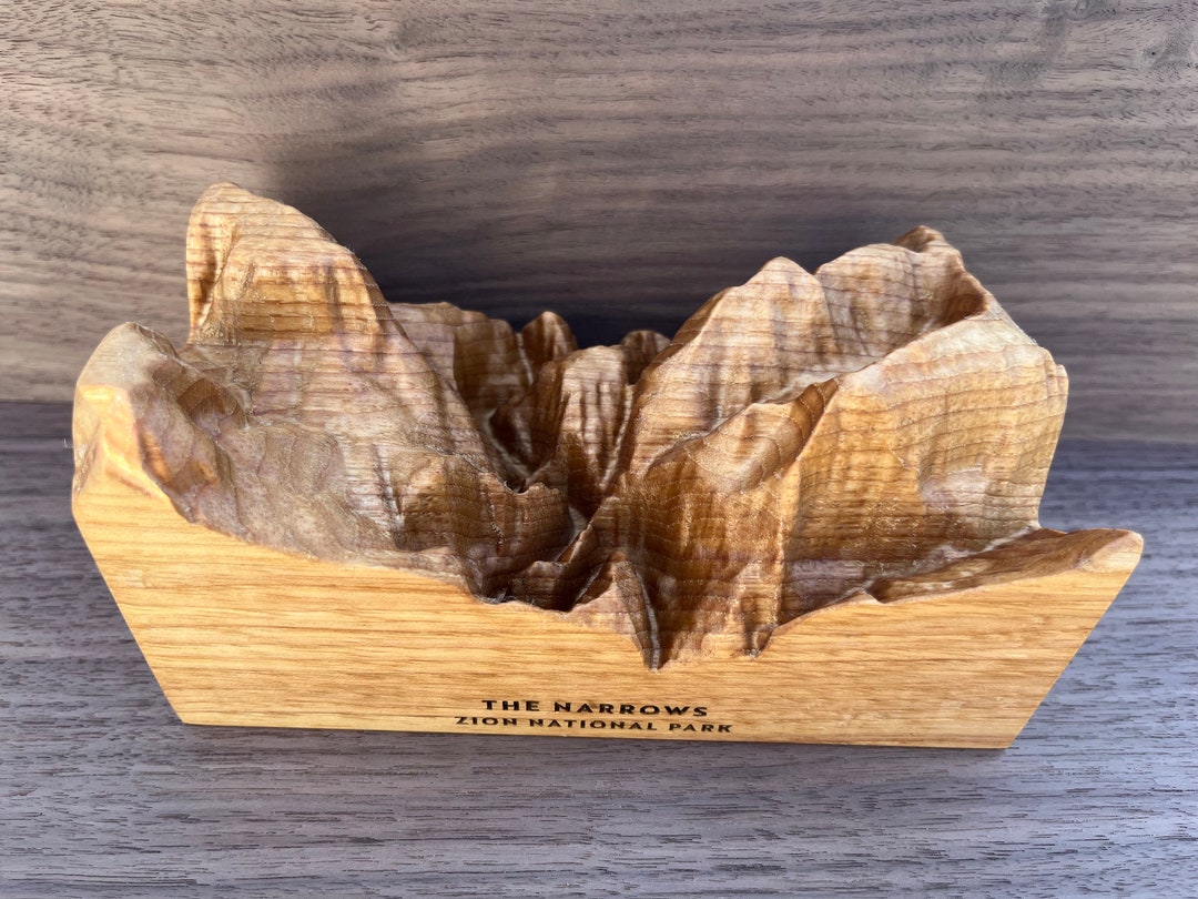 The Narrows Topographical Carving; Zion National Park Model, Carved ...
